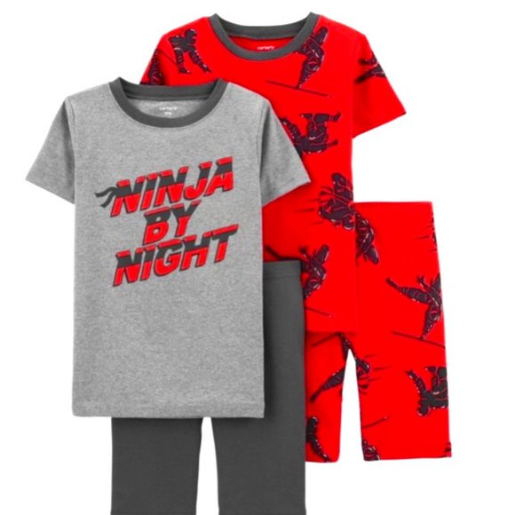 Carter's | Pajamas | Nwt 4 Or 5 Ninja By Night Karate Ninjas Pajamas ...